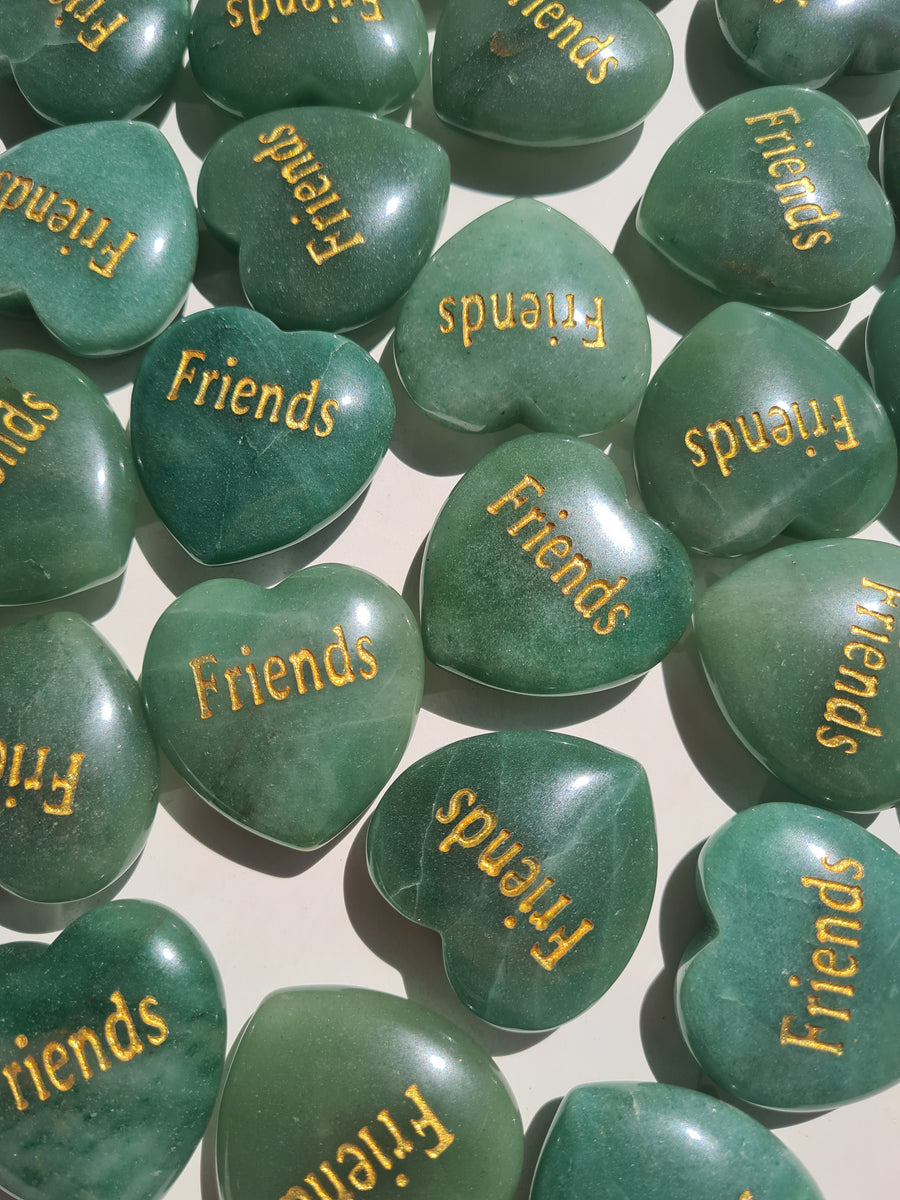 Friends Aventurine Wordstone Heart – Aquarius Crystals