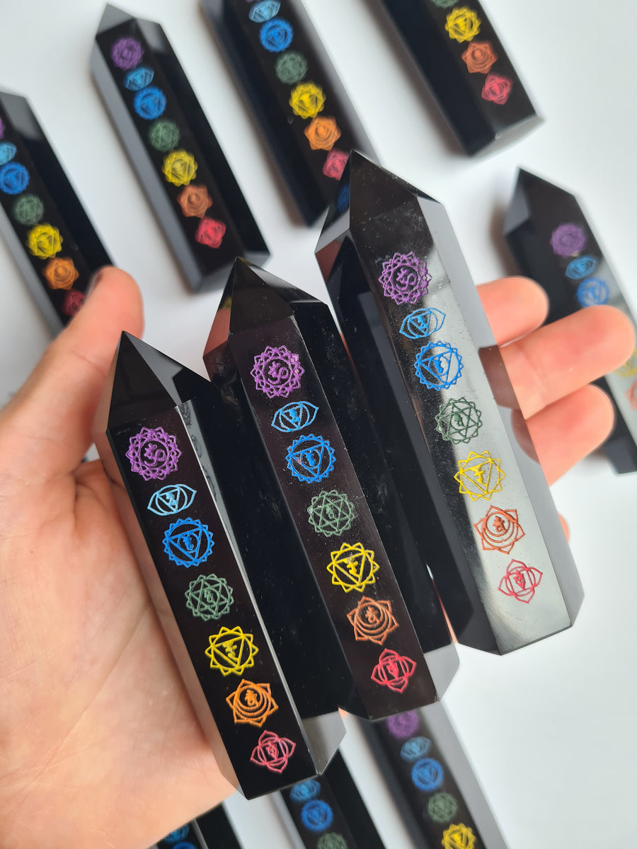Chakra Black Obsidian Generators – Aquarius Crystals