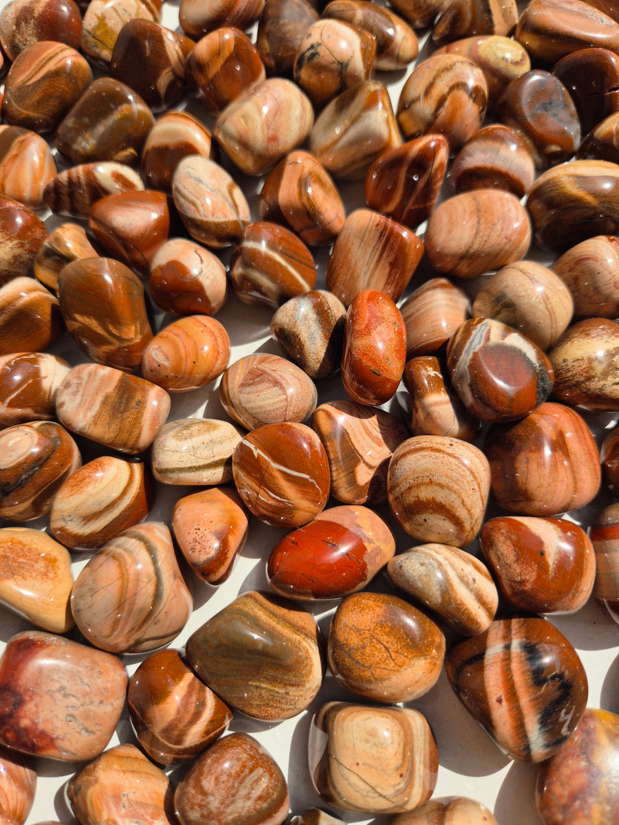 Jasper Banded Red Tumbled Stones – Aquarius Crystals