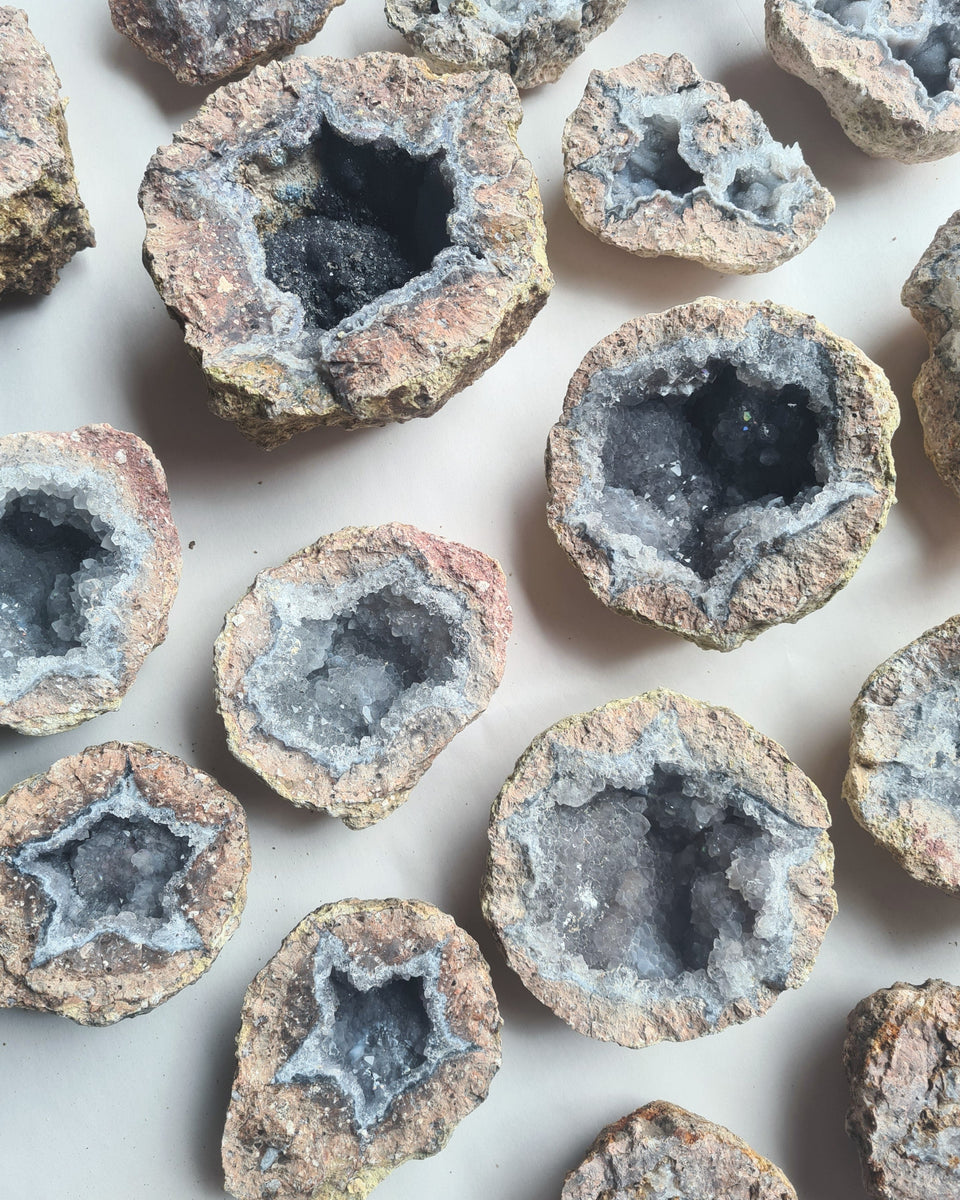 Amethyst & Chalcedony Moroccan Geodes – Aquarius Crystals
