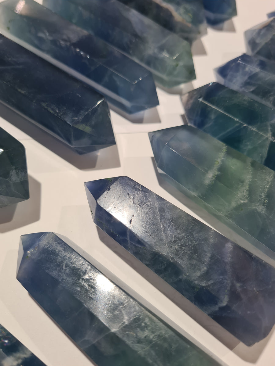 Blue Green Fluorite Generators – Aquarius Crystals
