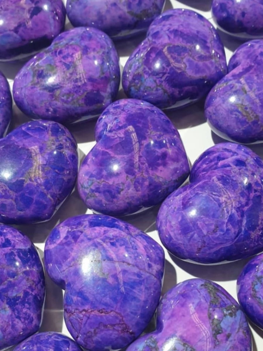 Purple Howlite Hearts – Aquarius Crystals
