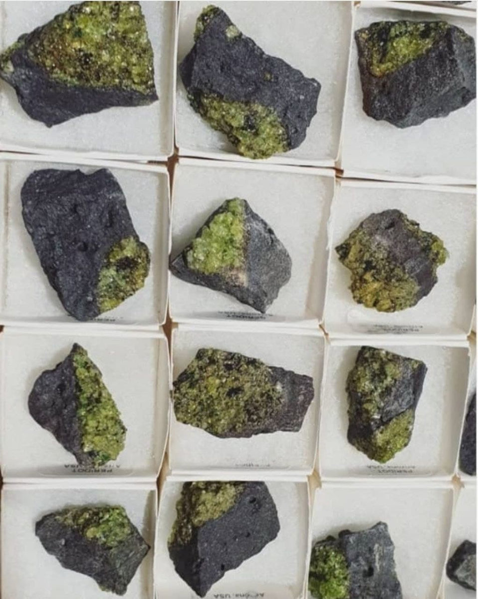 Peridot on Basalt – Aquarius Crystals